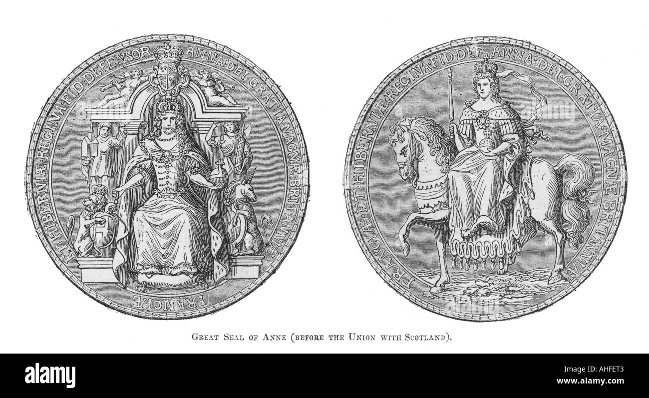 Great Seal Queen Anne Stock Photo - Alamy