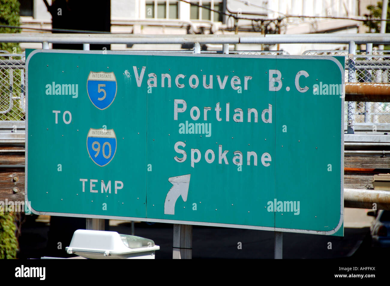 Inter-state road-sign in Seattle, USA Stock Photo - Alamy