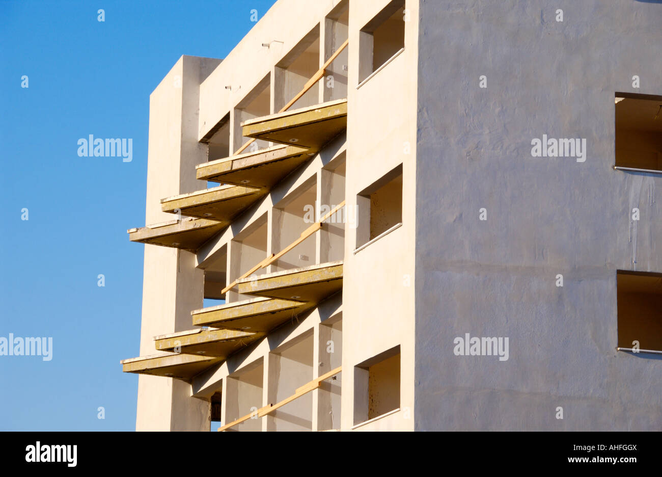 Apartment block under construction near Ayia Napa on the Mediterranean ...