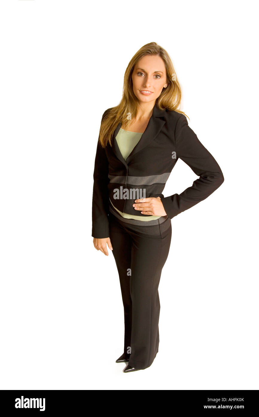 Full body middle aged female portrait Stock Photo - Alamy