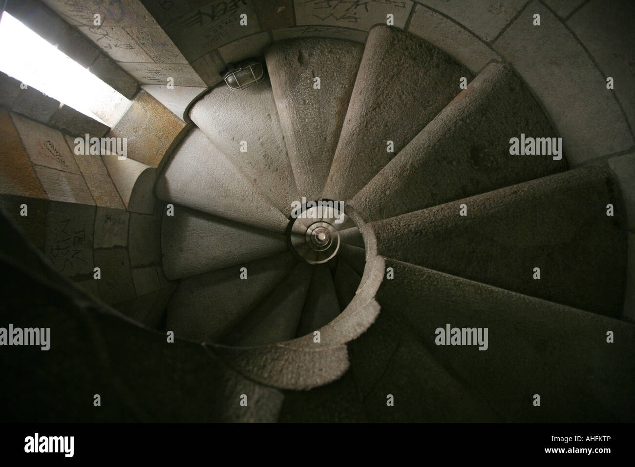 la sagrada familia spiral staircase abstract barcelona catalunya spain ...