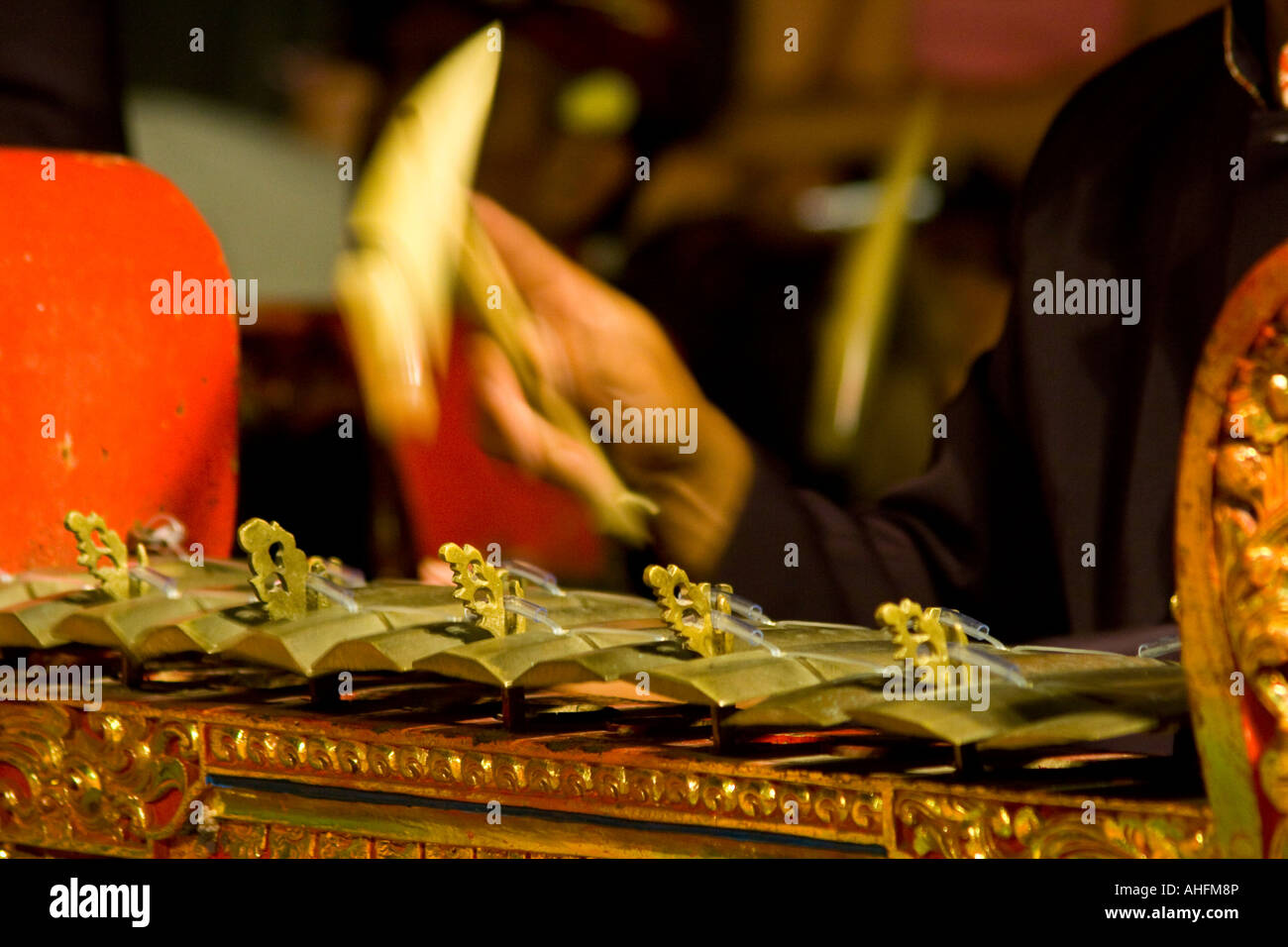 Gamelan player during Dance Performance Ubud Palace Bali Indonesia ...