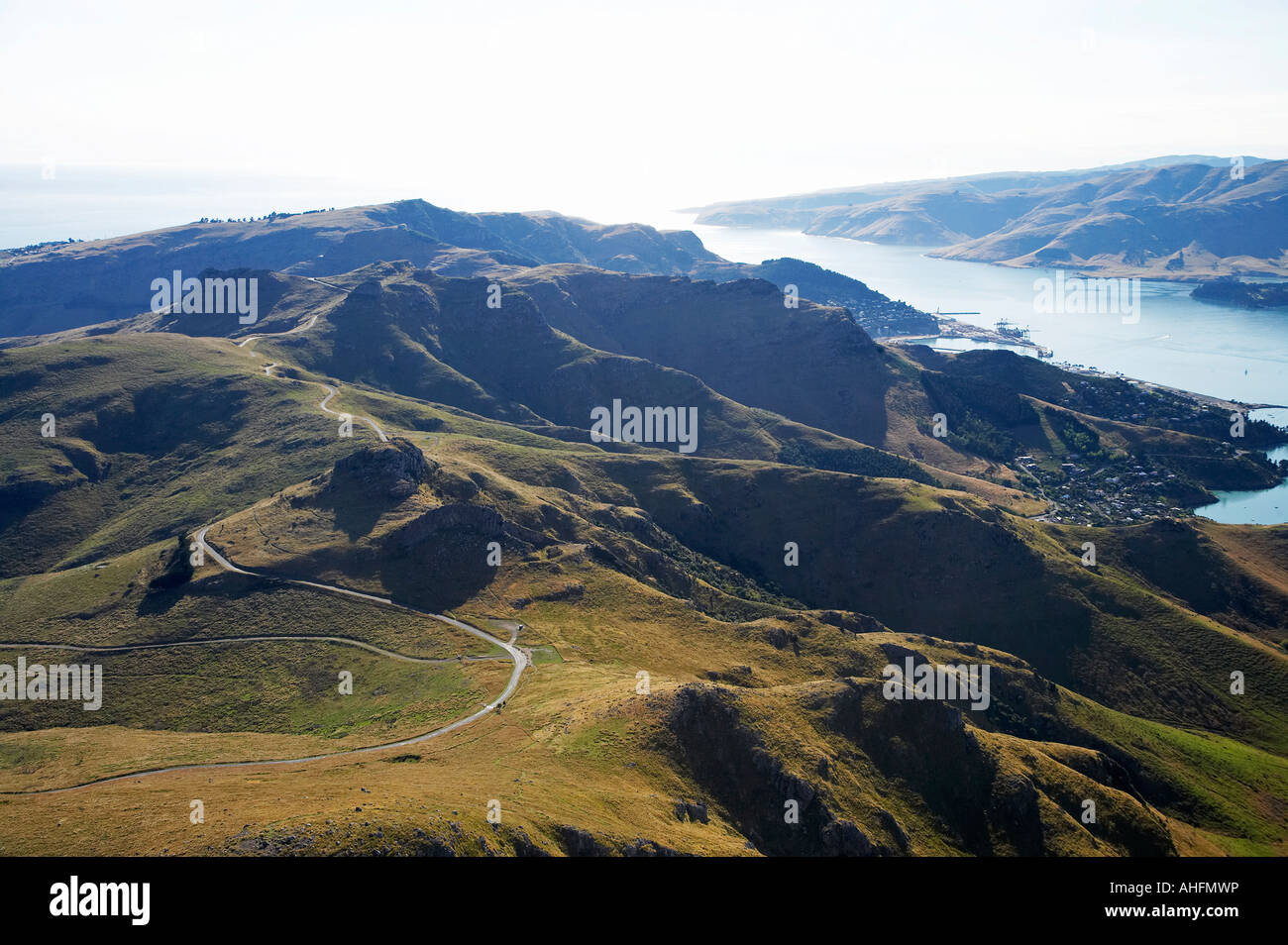 Port Hills and Lyttelton Harbour Canterbury South Island New Zealand ...