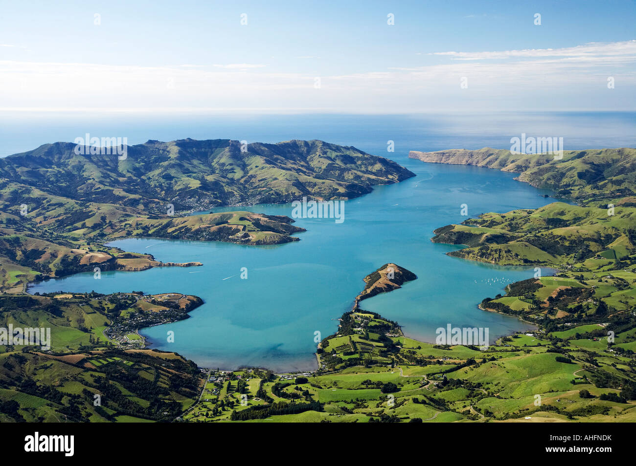 Akaroa Harbour Banks Peninsula Canterbury South Island New Zealand ...