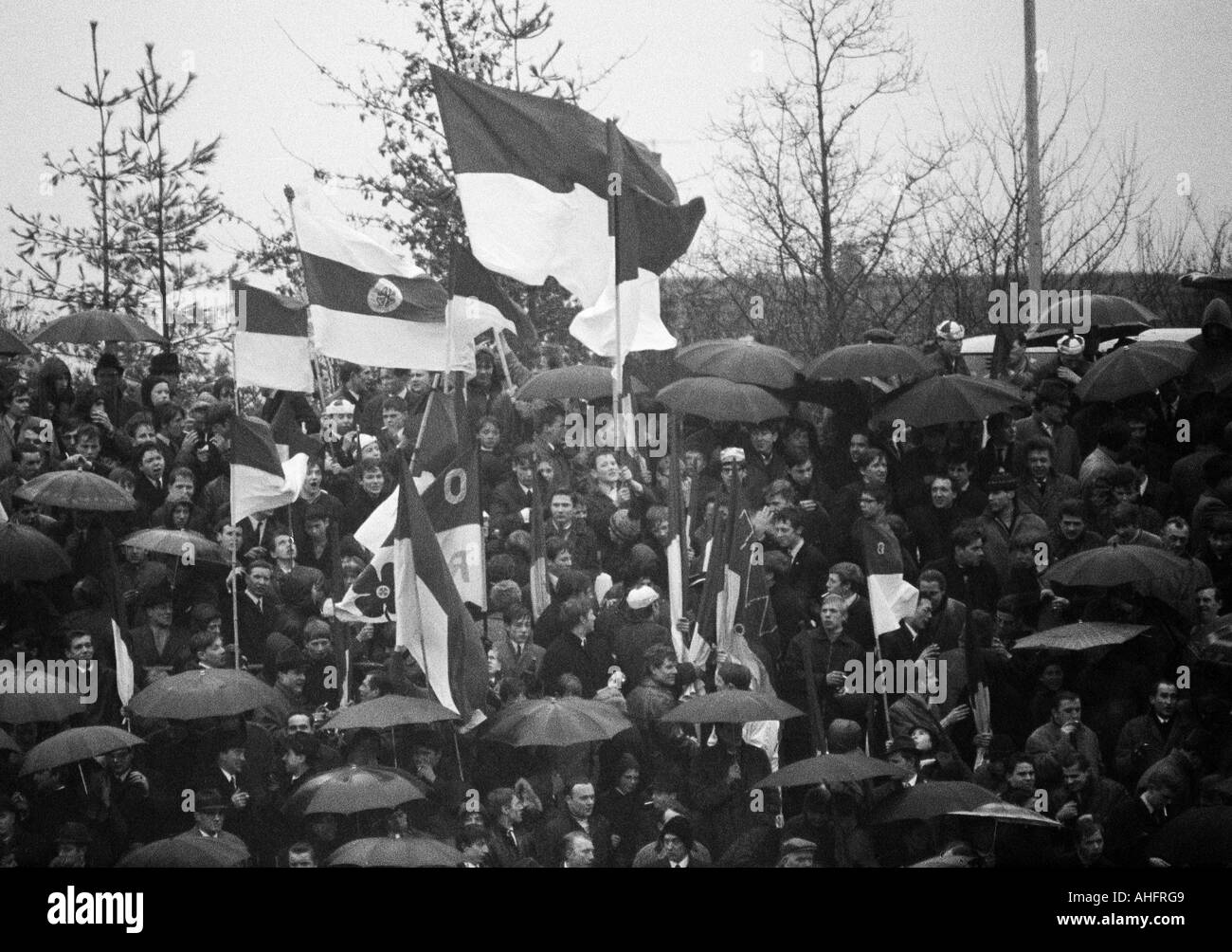 Football crowd flag Black and White Stock Photos & Images - Alamy