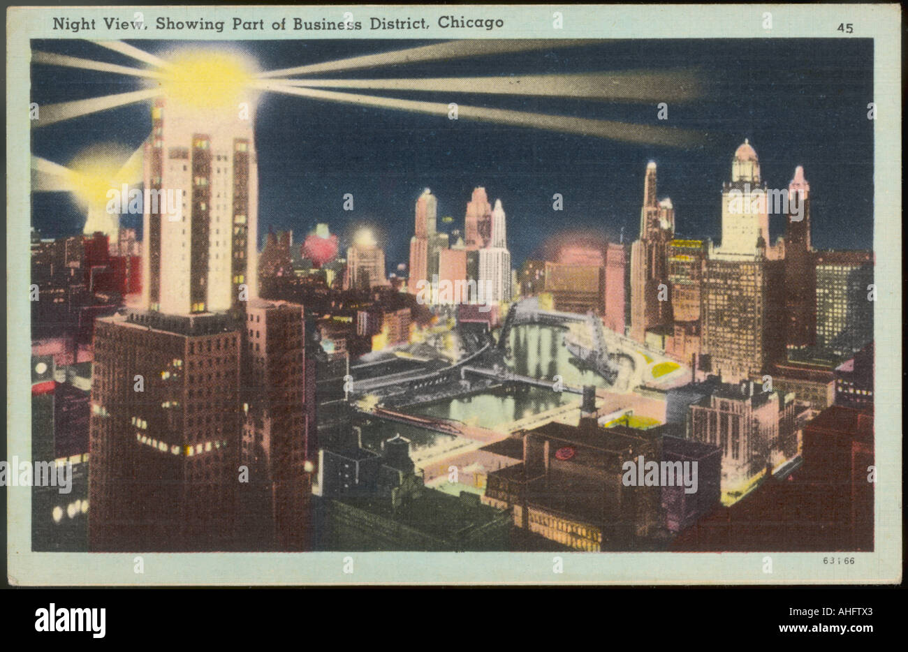 Chicago At Night Stock Photo - Alamy