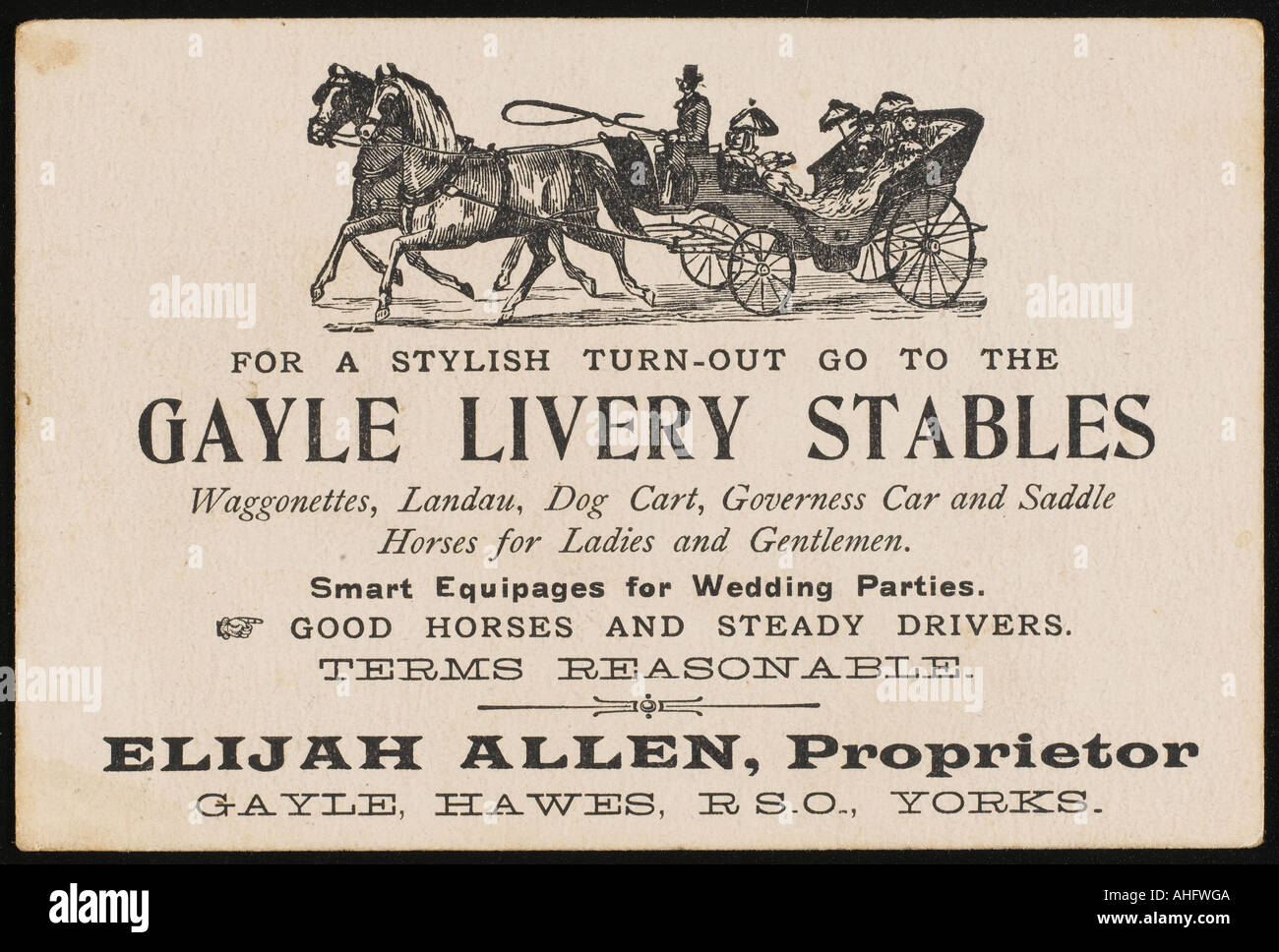 Livery Stable Card Stock Photo - Alamy