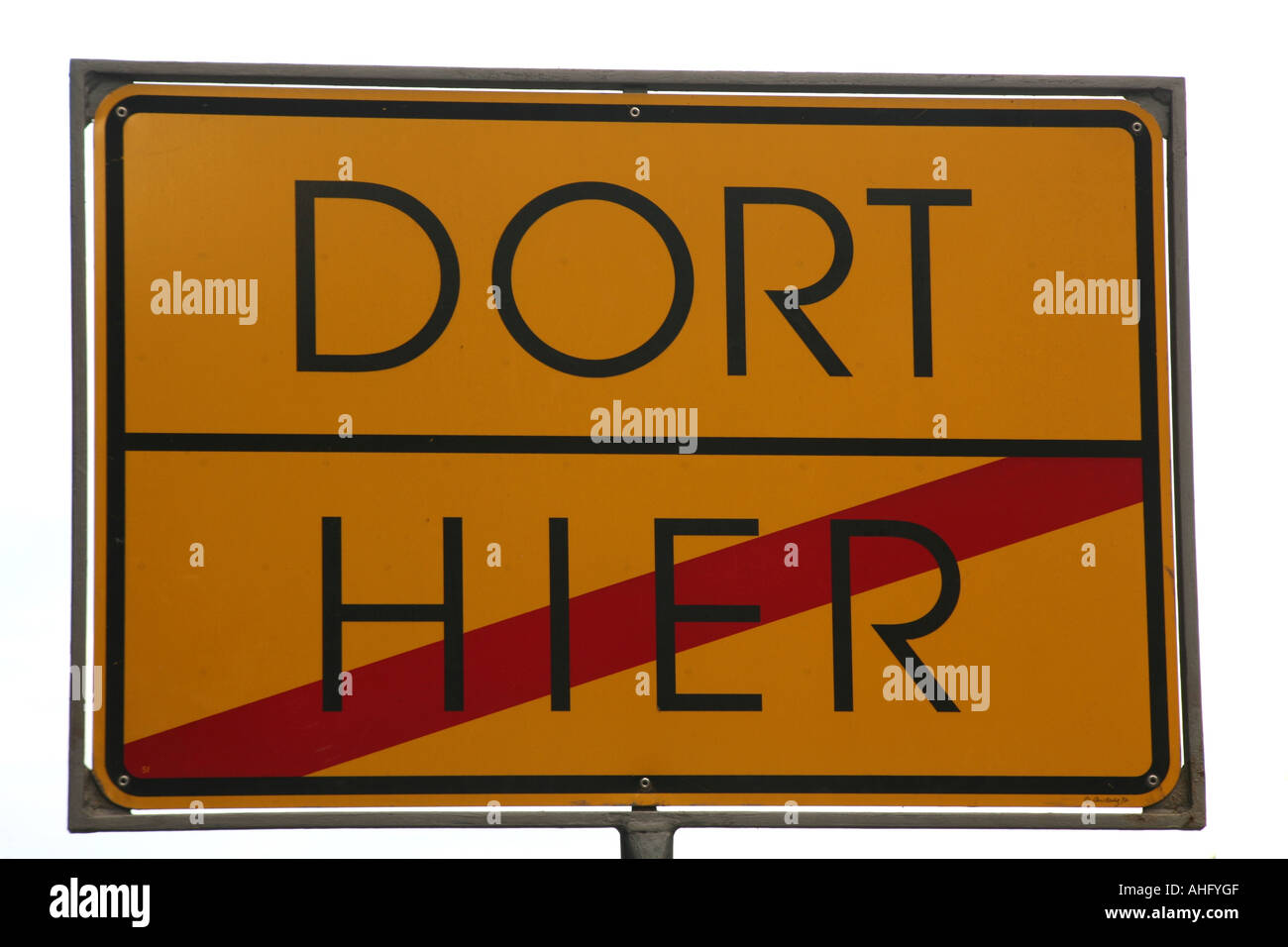 Sign "from here to there Stock Photo - Alamy