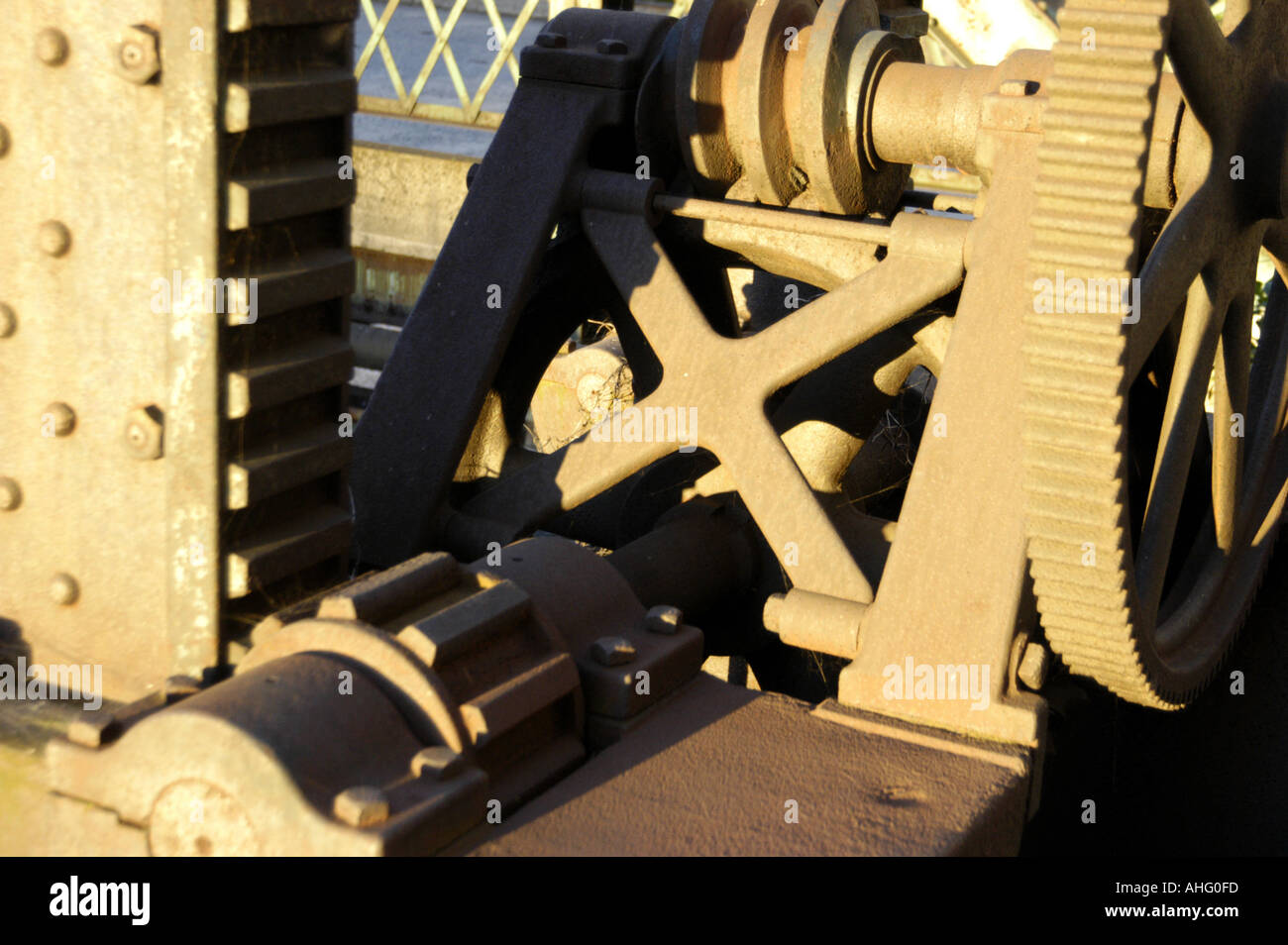 Textile mill water raceway gate mechanism Stock Photo - Alamy