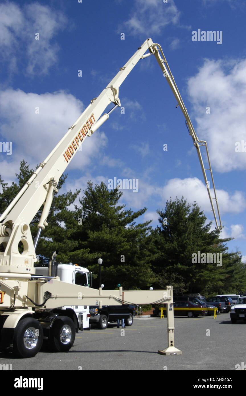 Boom of concrete pumping truck Stock Photo - Alamy