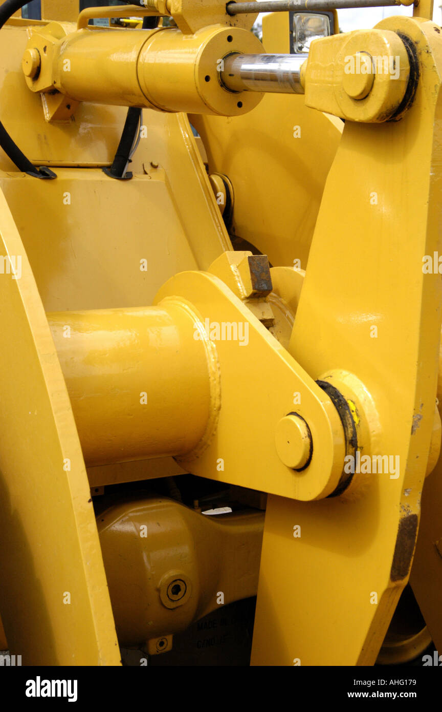 Closeup of heavy equipment front loader mechanism Stock Photo - Alamy