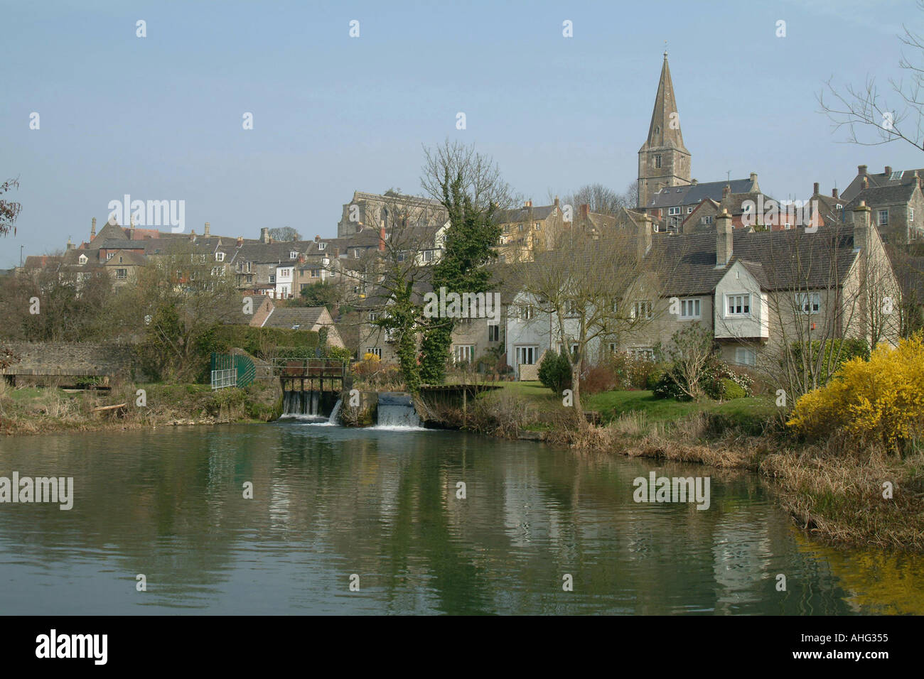 River Avon Abbey Malmesbury Wiltshire England Stock Photo - Alamy