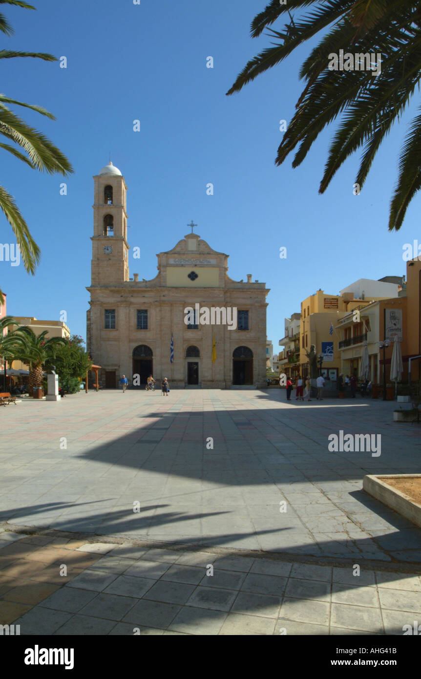 Khania Canea chania Xania church Crete Kriti Greece Europe Stock Photo ...