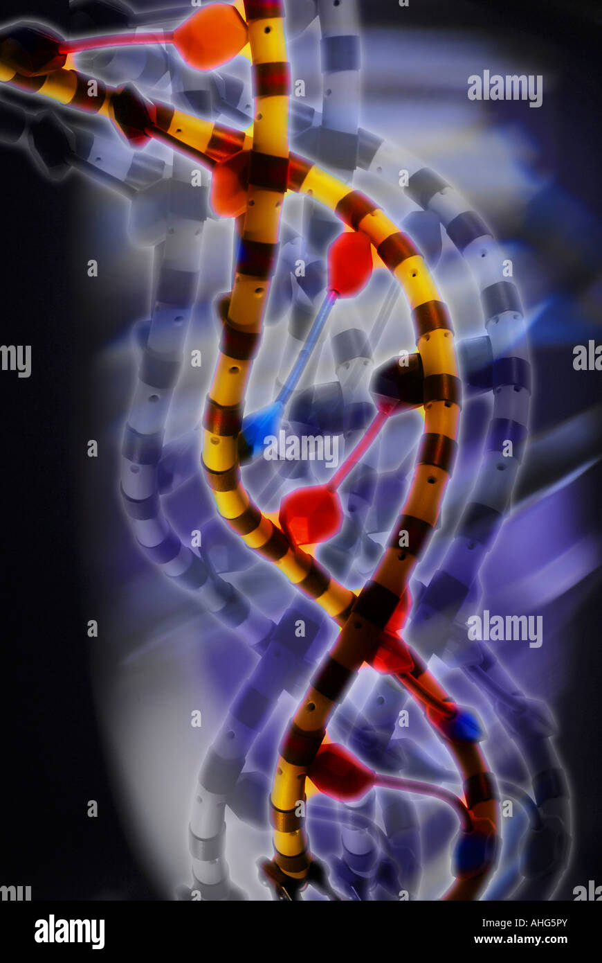DNA image based on model shows reproduction, duplication, genetic code ...