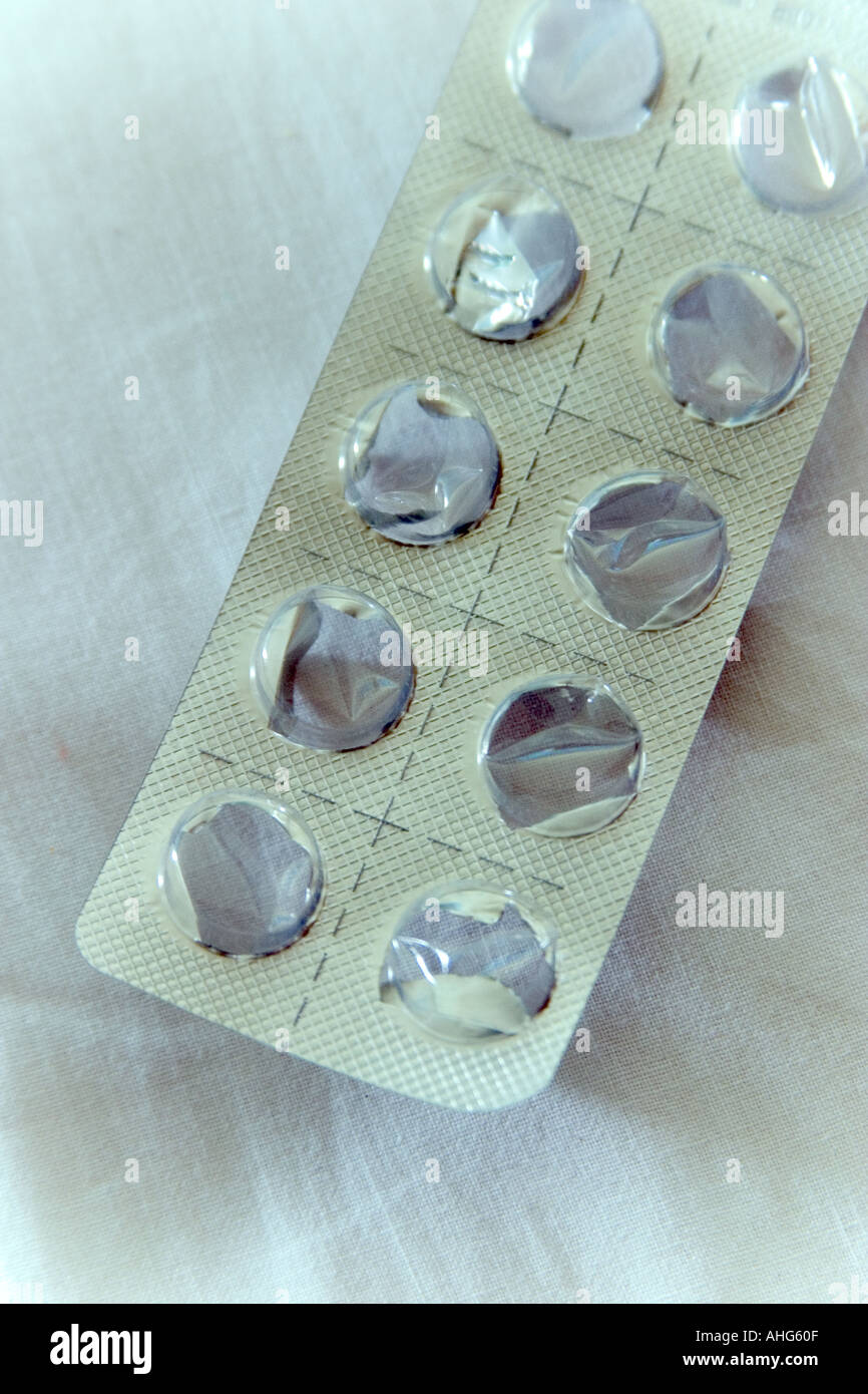 Empty pill packet Stock Photo - Alamy