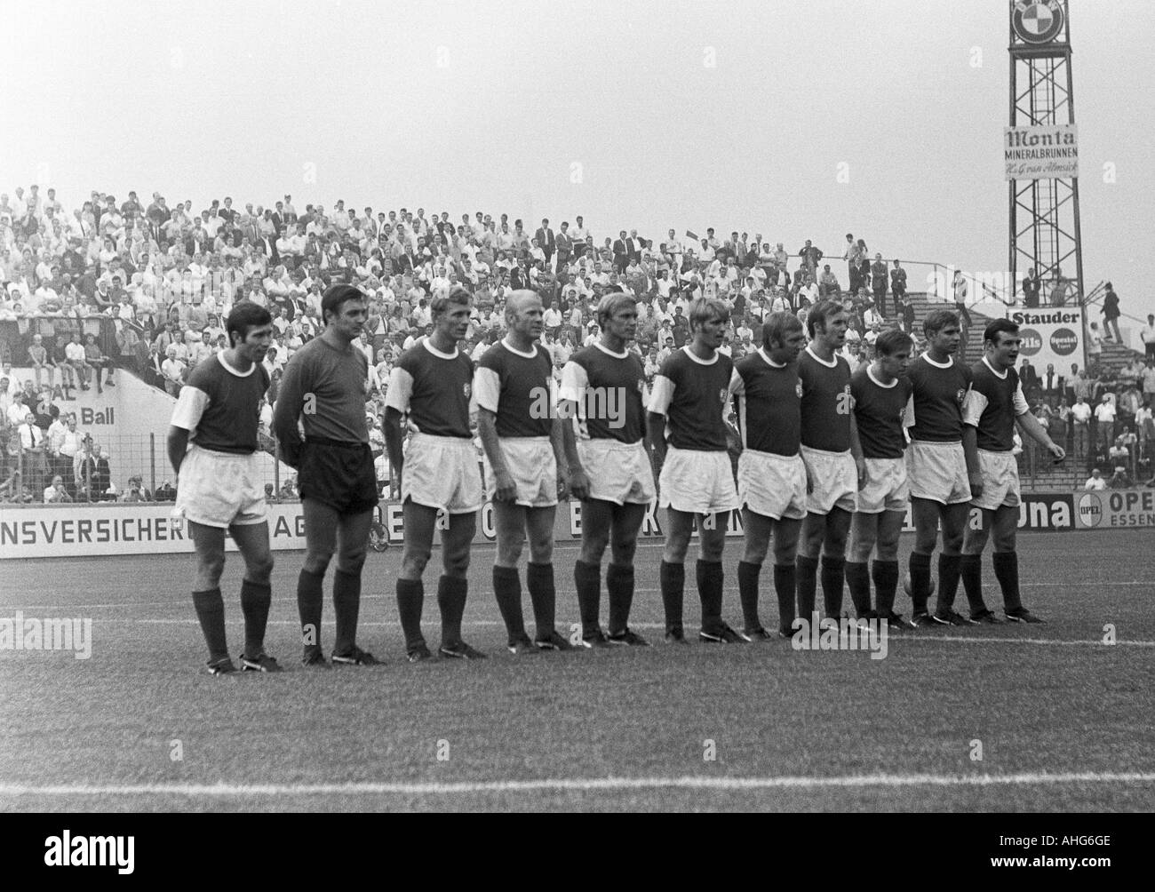 football, friendly game, 1969, Stadium an der Hafenstrasse in Essen ...