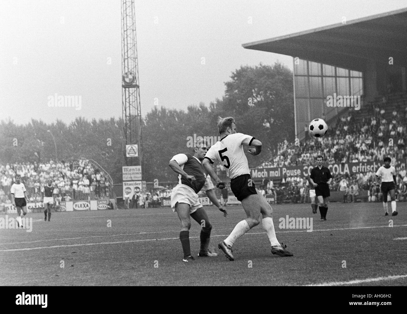 football, friendly game, 1969, Stadium an der Hafenstrasse in Essen ...
