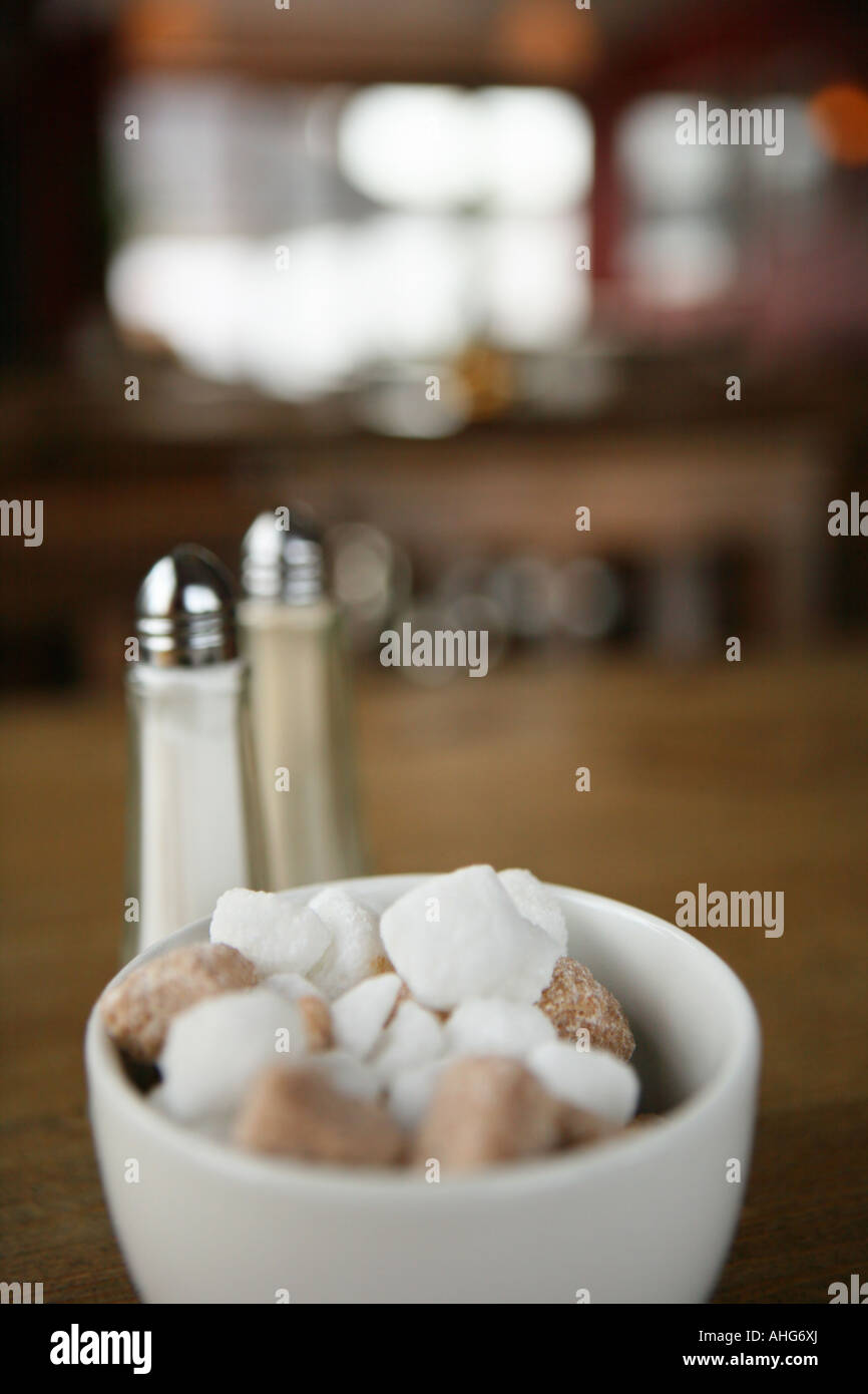 sugar bowl on cafe table Stock Photo - Alamy