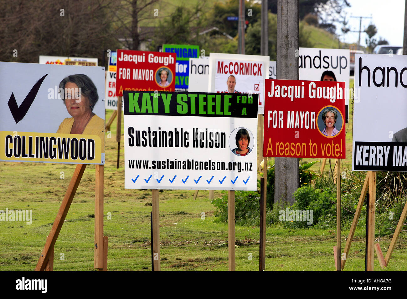 road side posters for candidates in local body elections Nelson New ...