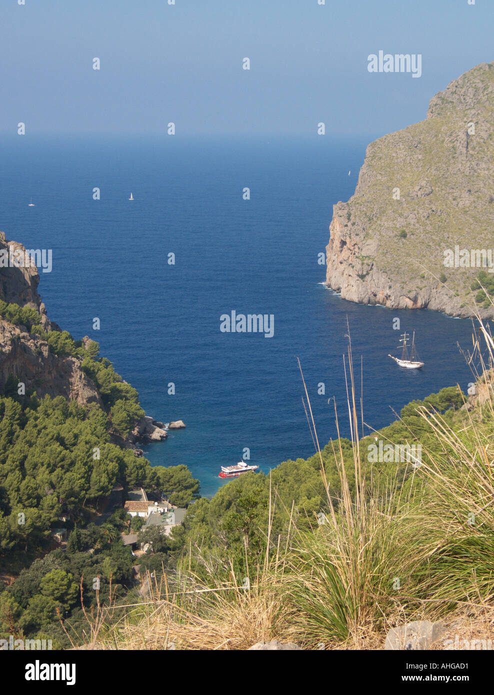 Viewpoint overlooking Sa Colabra Bay Majorca Spain Stock Photo - Alamy