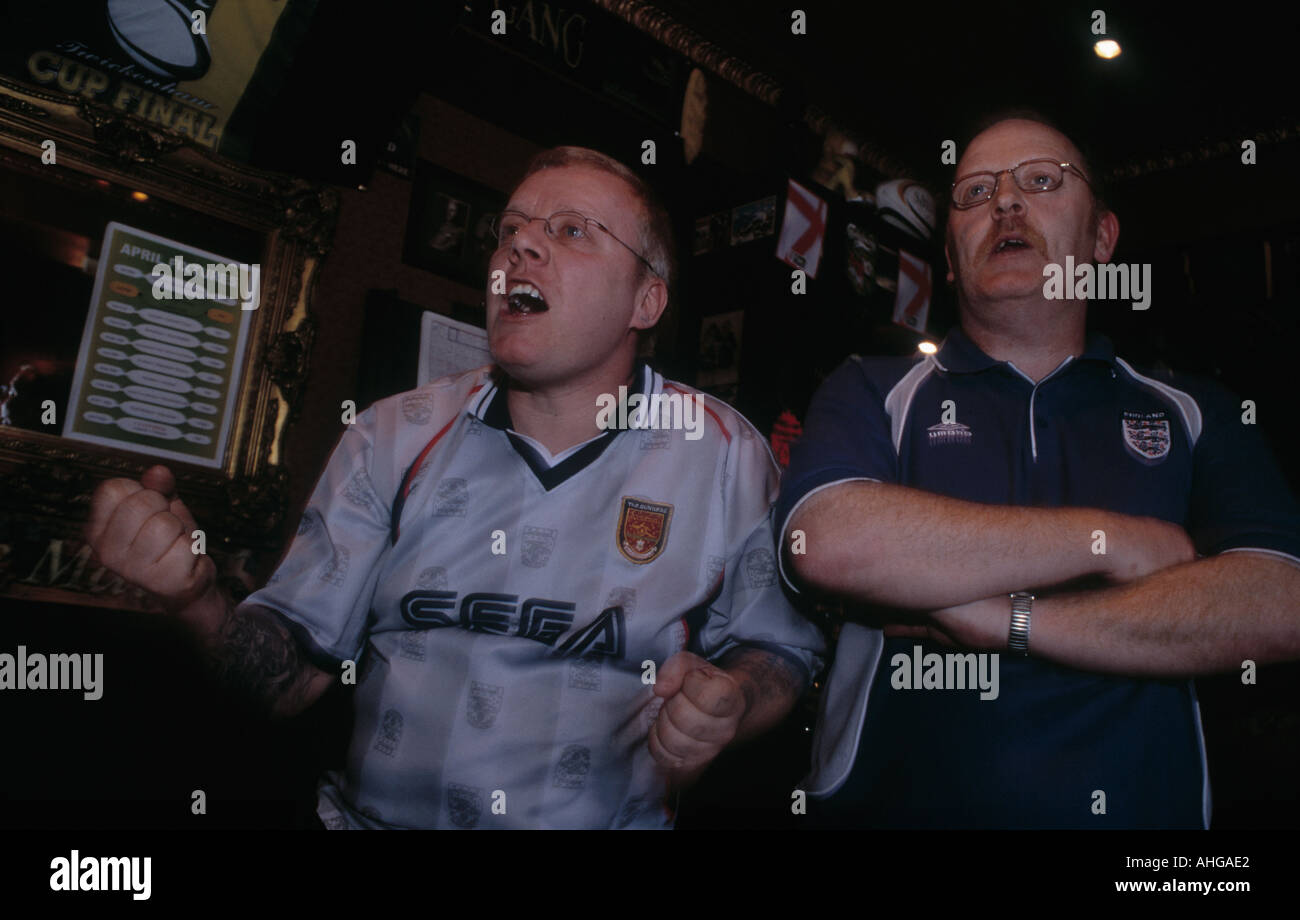 english football fans cheer their team sheffield UK Stock Photo - Alamy