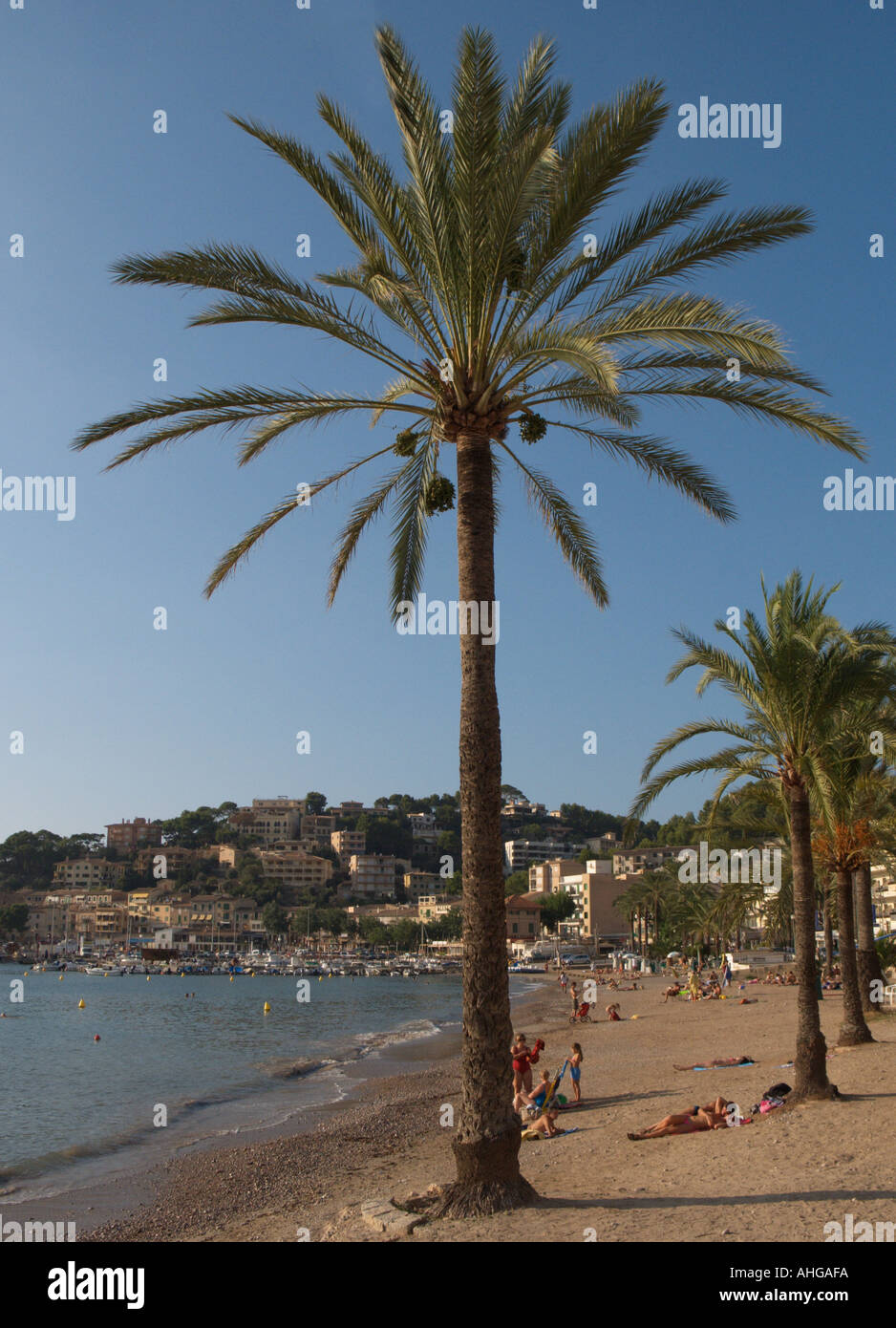 Soller Beach Front Puerto de Soller Port of Soller Majorca Spain Stock ...