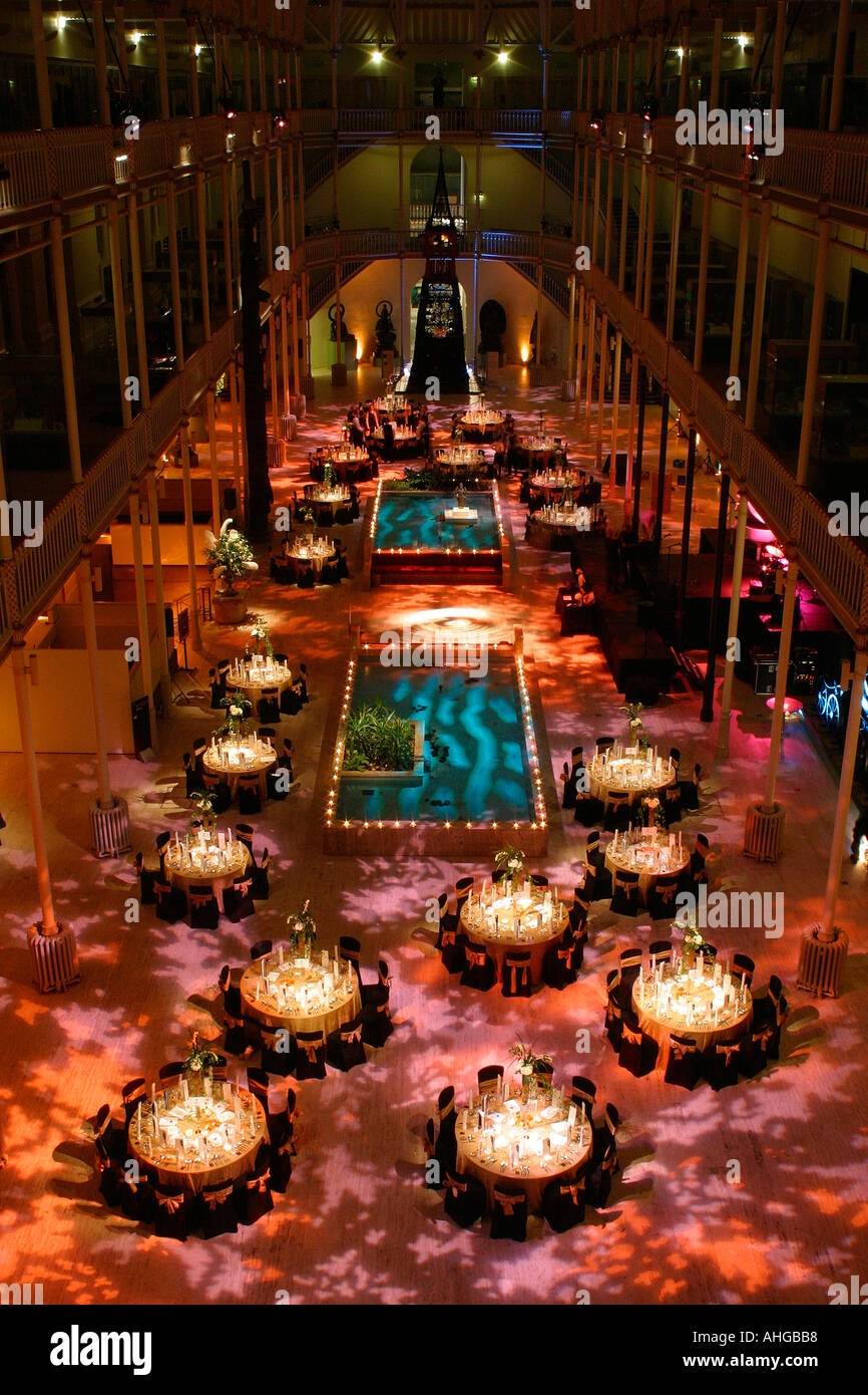 tables laid out for dinner reception Stock Photo - Alamy