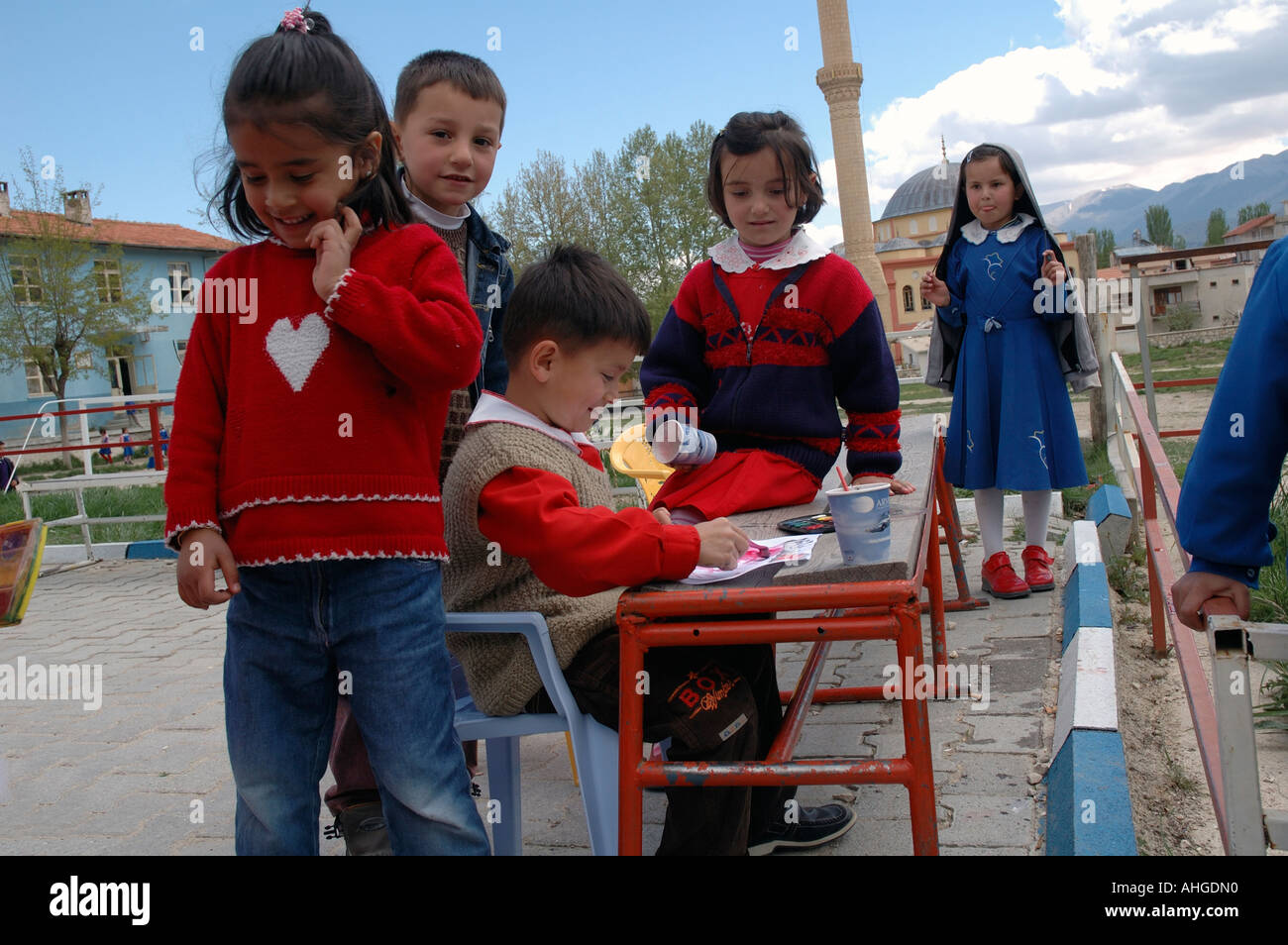 Children at the primary school in Gombe Antalia Southern turkey Stock ...