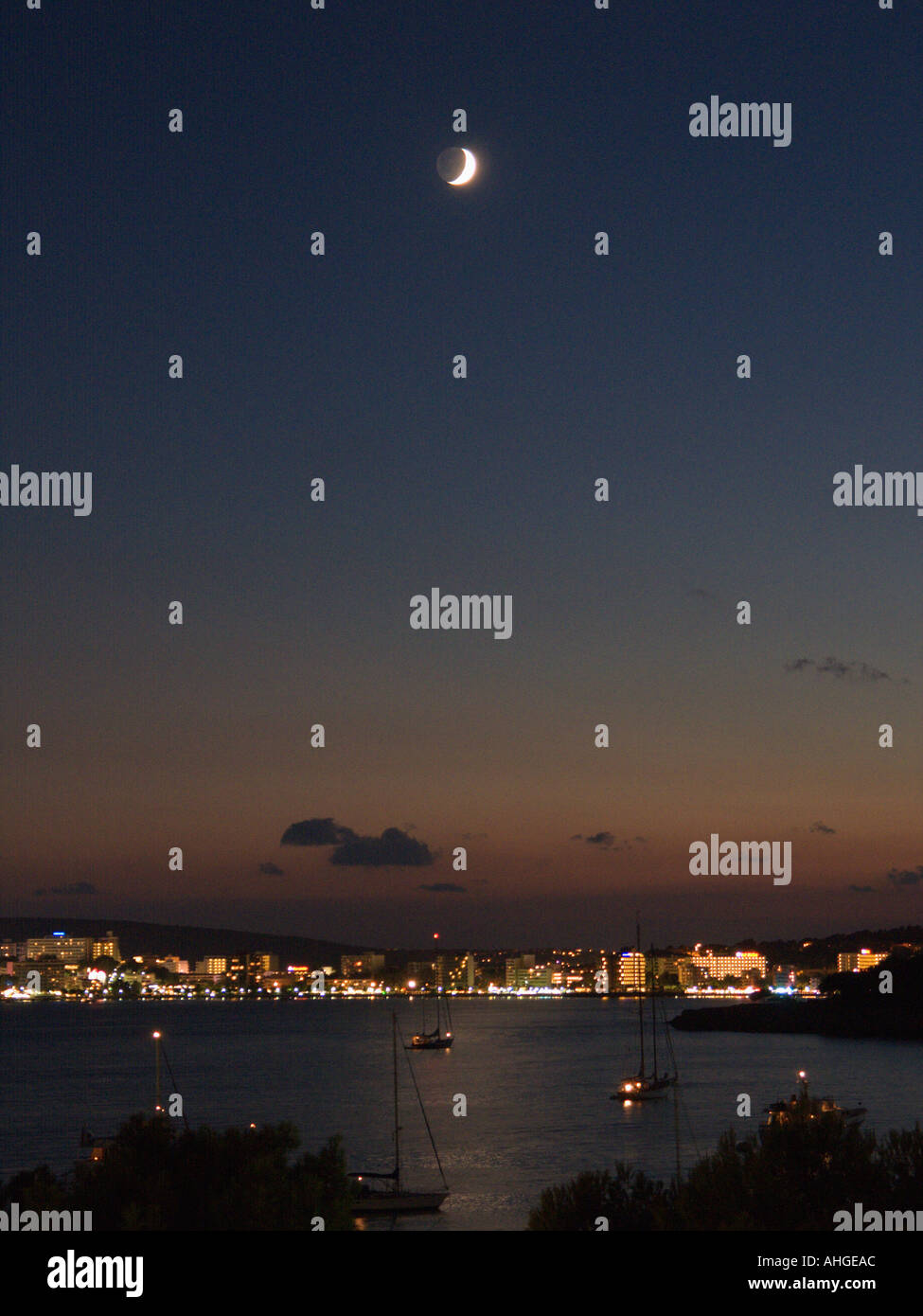 Puerto Portals, Portals Nous, Bay of Palma, yachts and boats at anchor ...