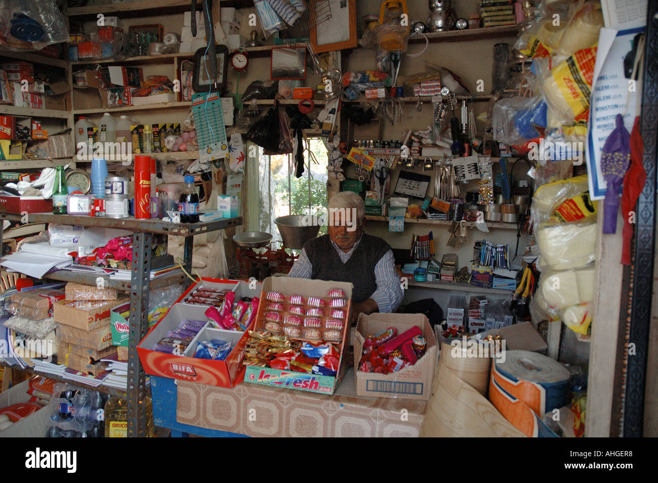 Small general store in village of Bezirgan in Southern Turkey Stock ...