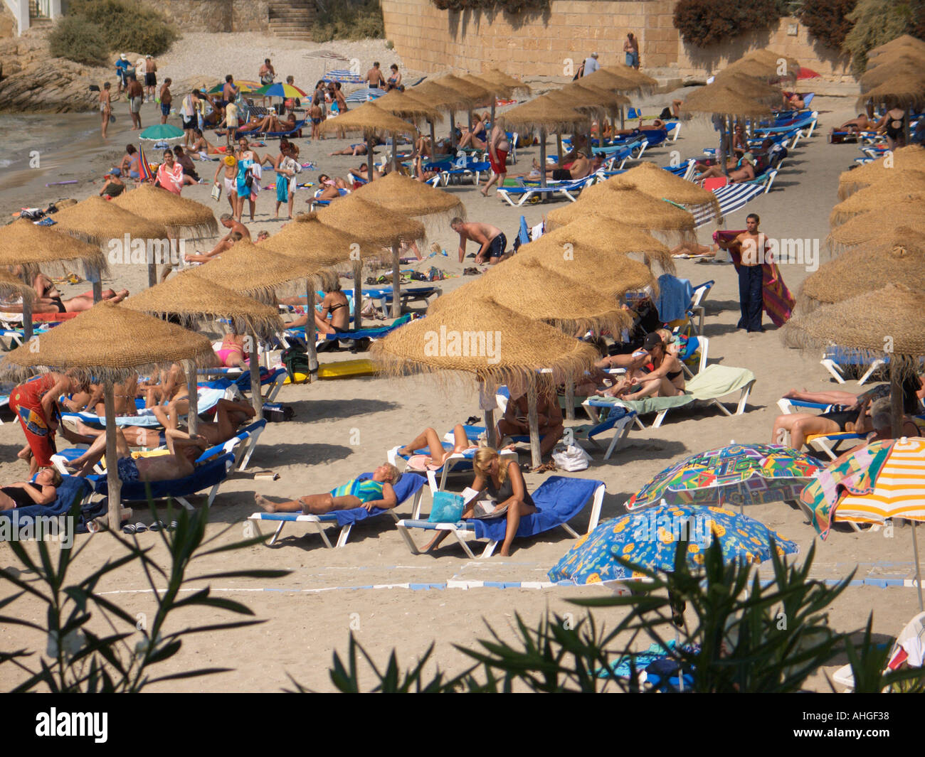 Sant Elm local beach scene Ponent Region Majorca Spain Stock Photo - Alamy