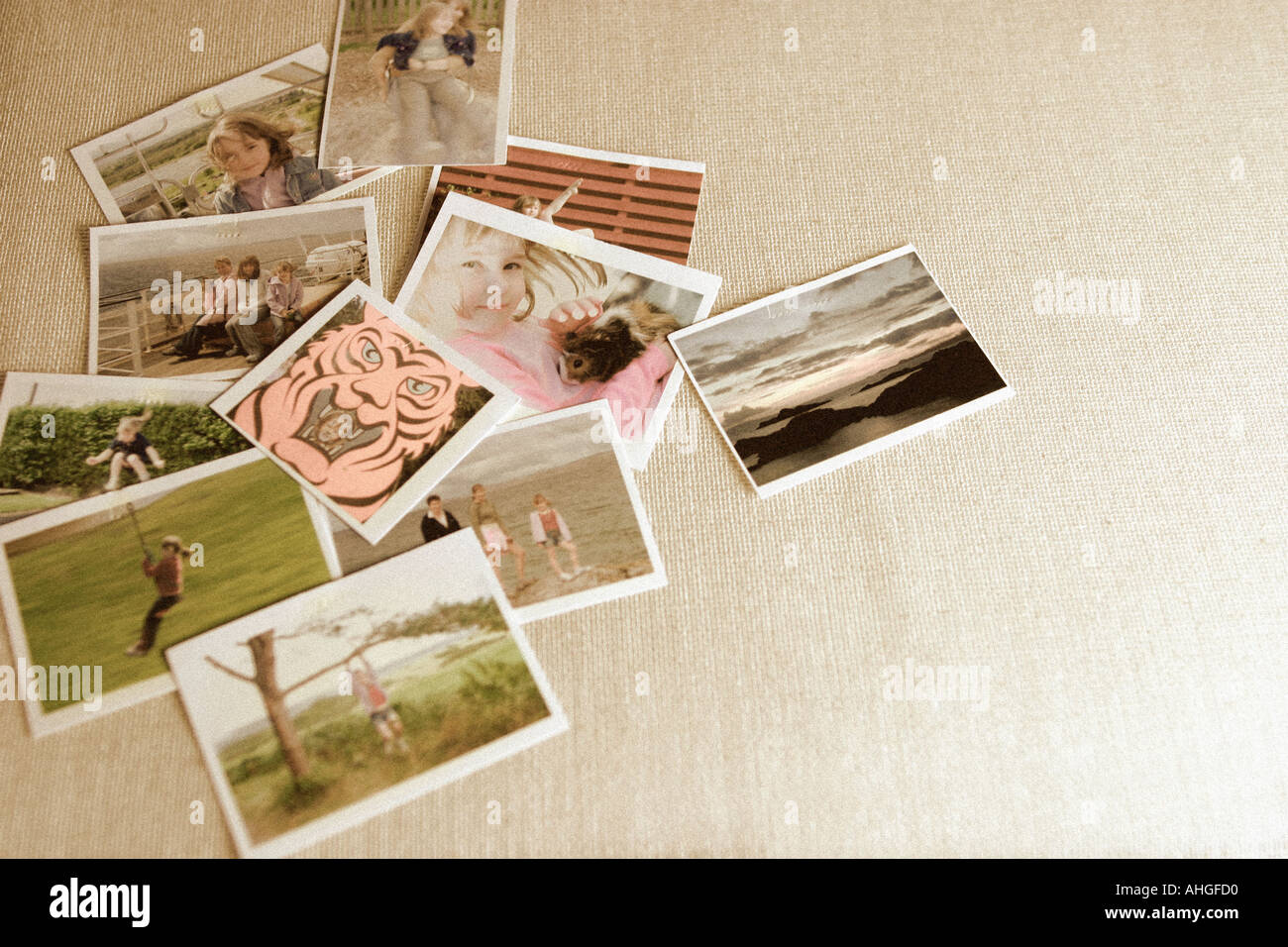 Nostalgia concept showing collection of family snapshots Stock Photo ...