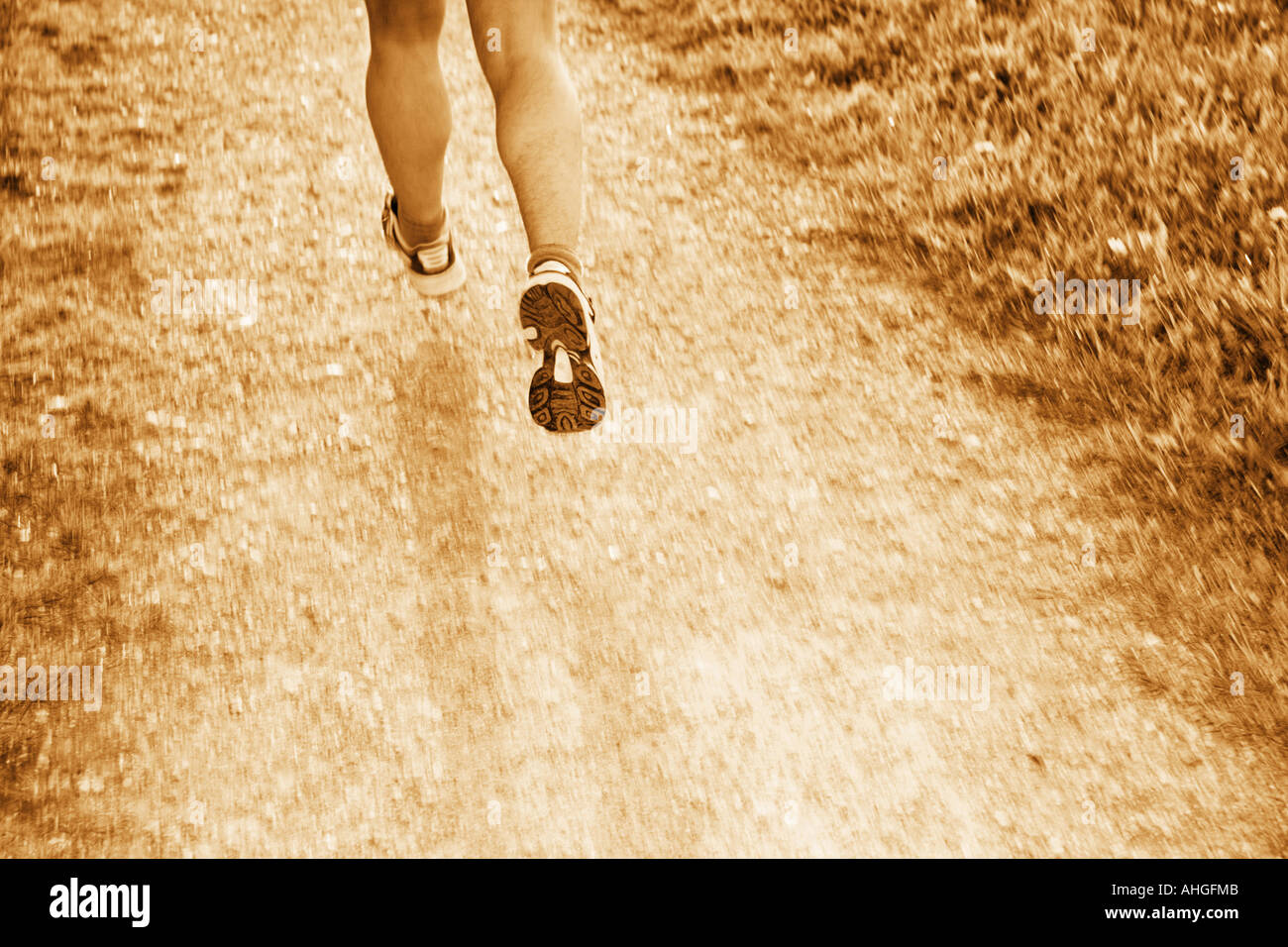 jogging through the landscape MOTION EFFECT to visualize speed Stock ...