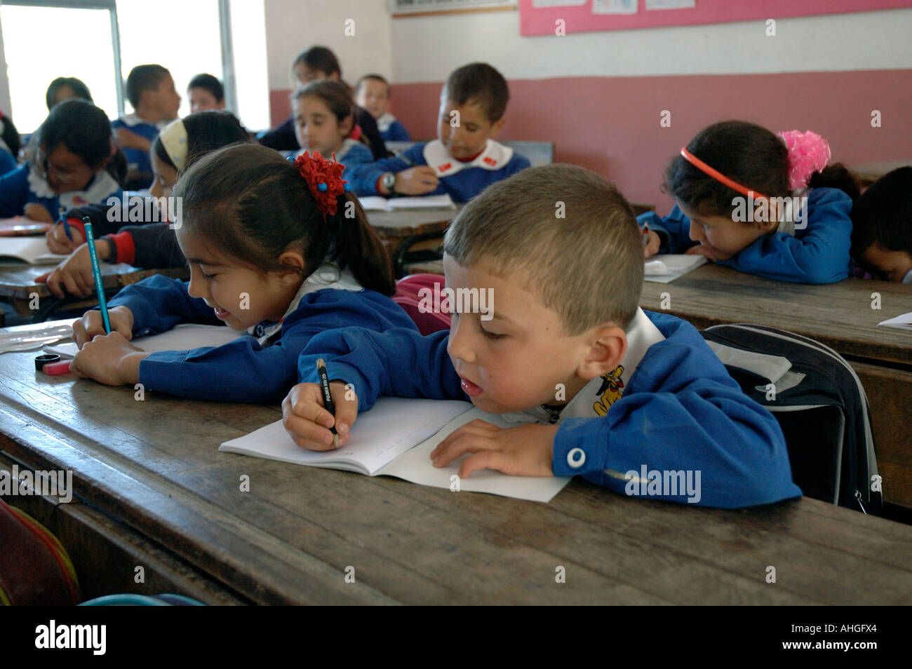 Classroom of students in small rural primary school in village of ...