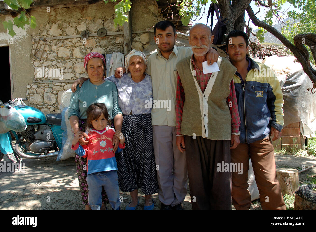 Three generations off Turkish family living in village near Bezirgan in ...