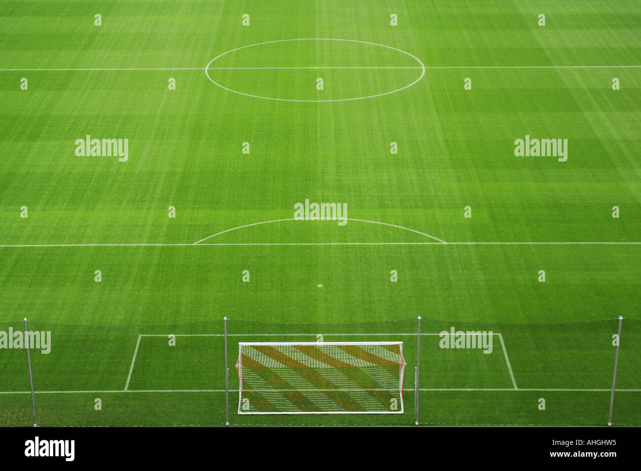 an empty soccer field in a stadion Stock Photo - Alamy