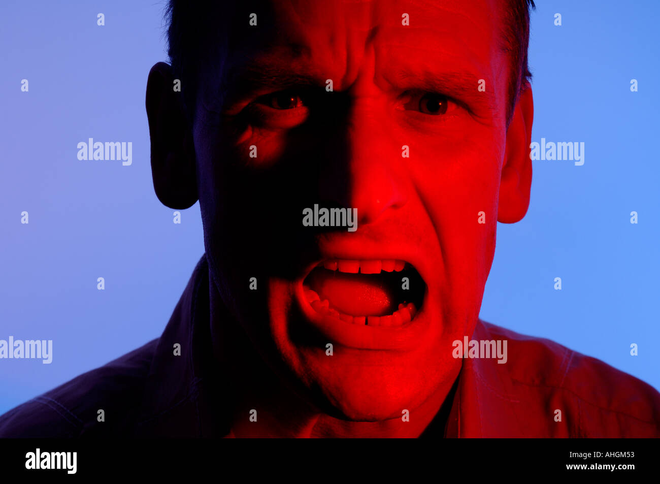 Angry man shouting Stock Photo - Alamy
