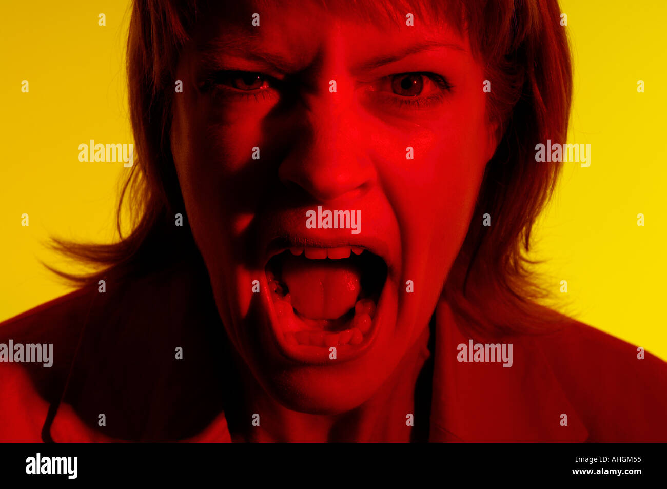 Angry woman shouting Stock Photo - Alamy