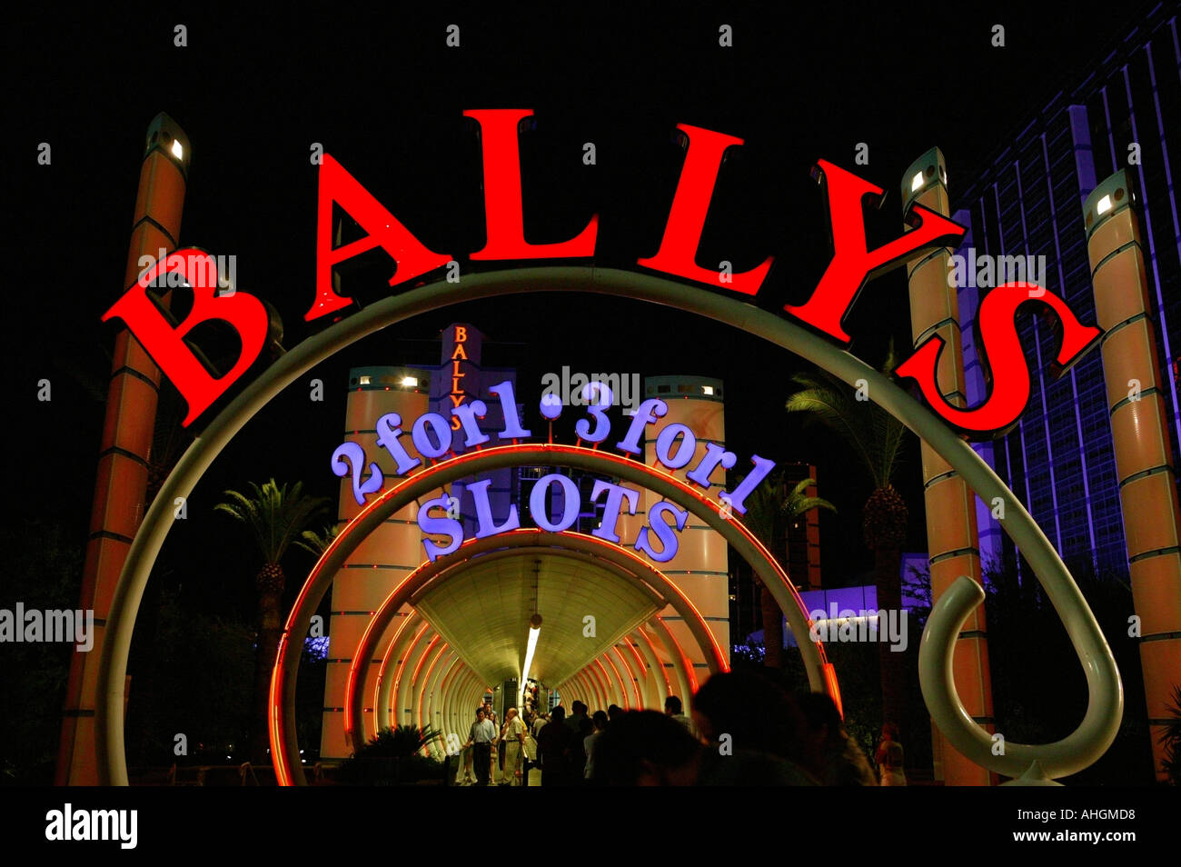 bally hotel neon lights las vegas nevada usa Stock Photo - Alamy