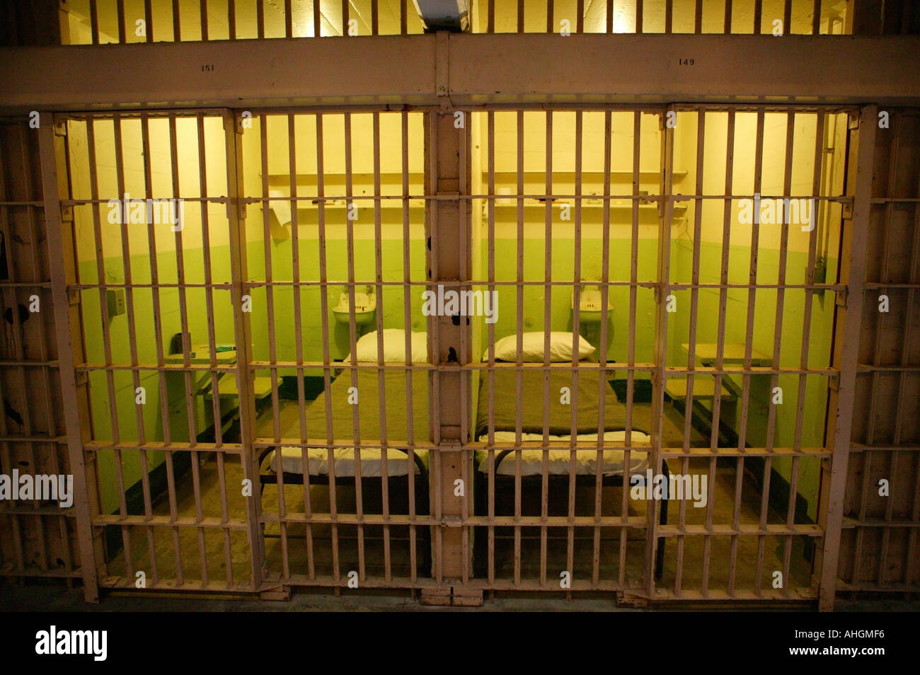 two cells alcatraz prison san francisco california usa Stock Photo - Alamy