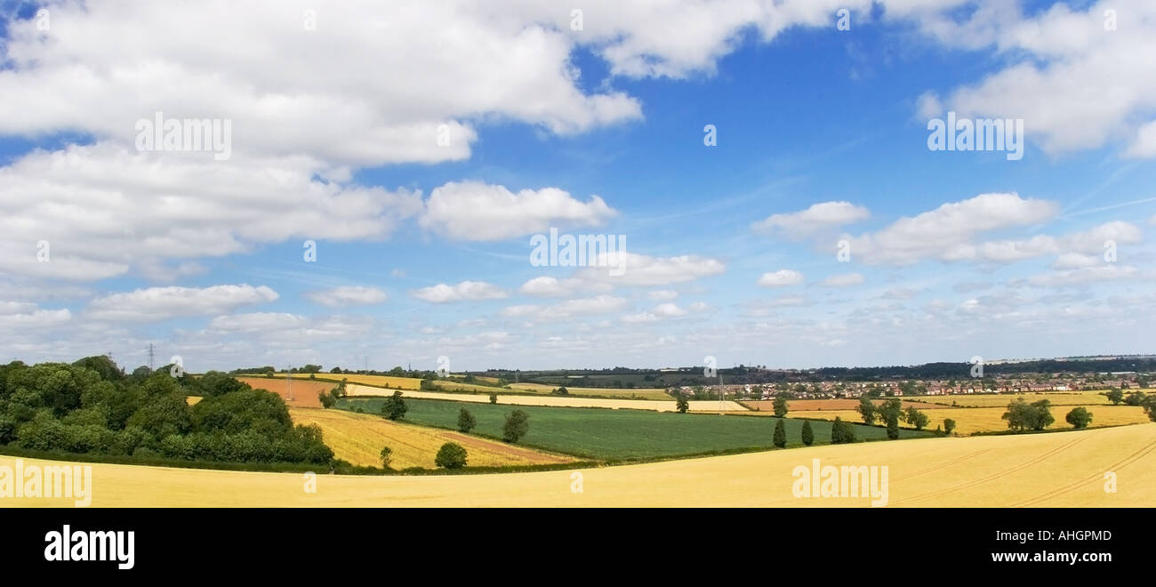 Rolling fields and a beautiful blue sky Stock Photo - Alamy
