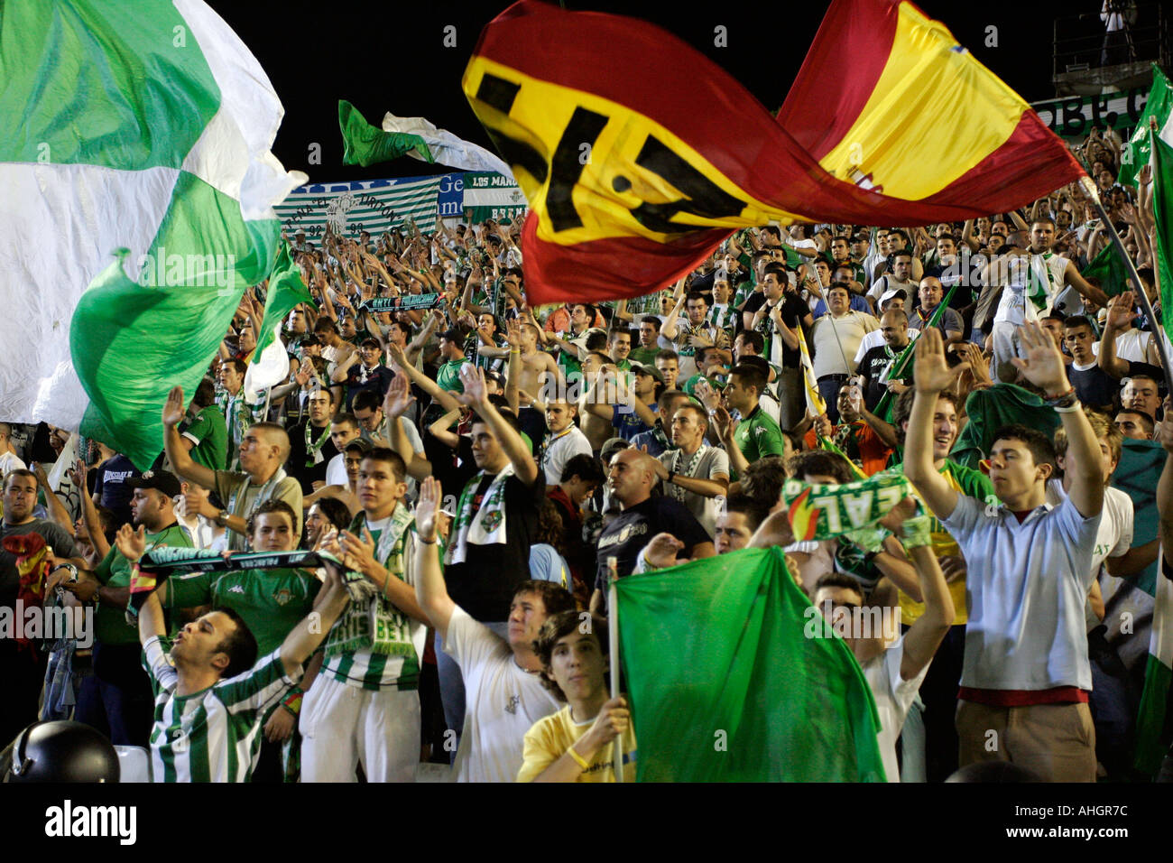 Real Betis supporters celebrate victory over Sevilla FC Stock Photo - Alamy