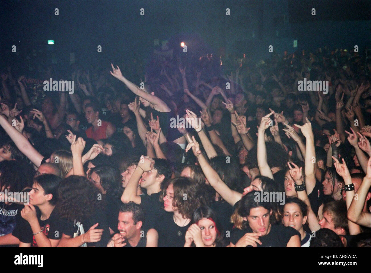 Israel Tel Aviv ecstatic crowd of teenagers near the stage during a ...
