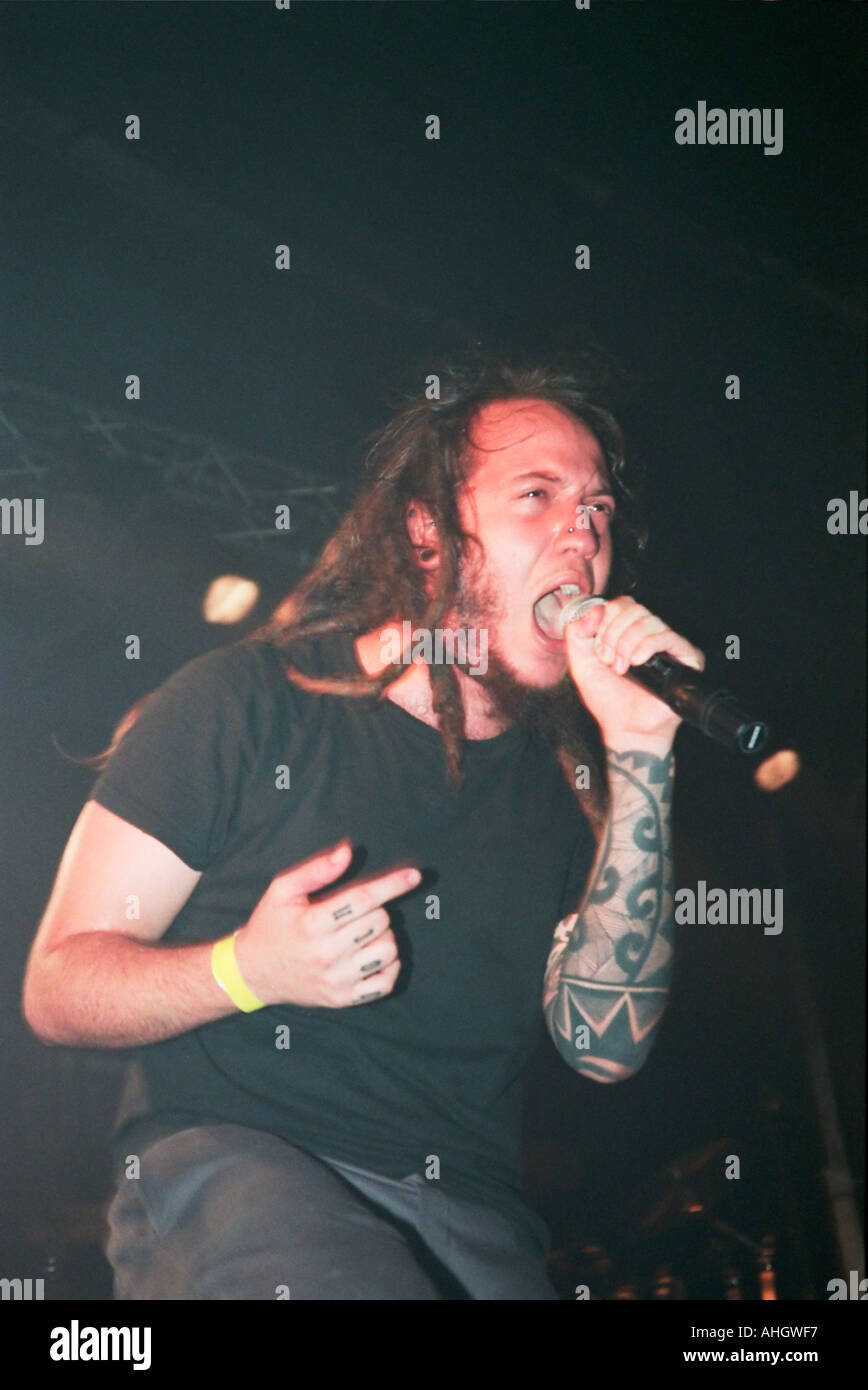 Israel Tel Aviv lead singer during a Heavy Metal rock performance Stock ...