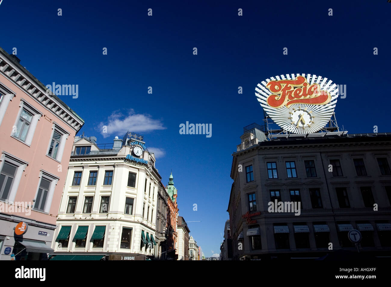 Downtown Oslo in evening Stock Photo - Alamy