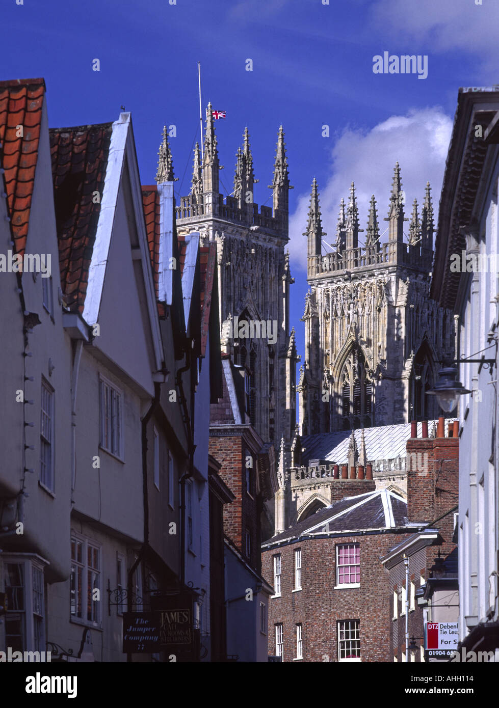 York Minster from Low Petergate York City England Stock Photo - Alamy