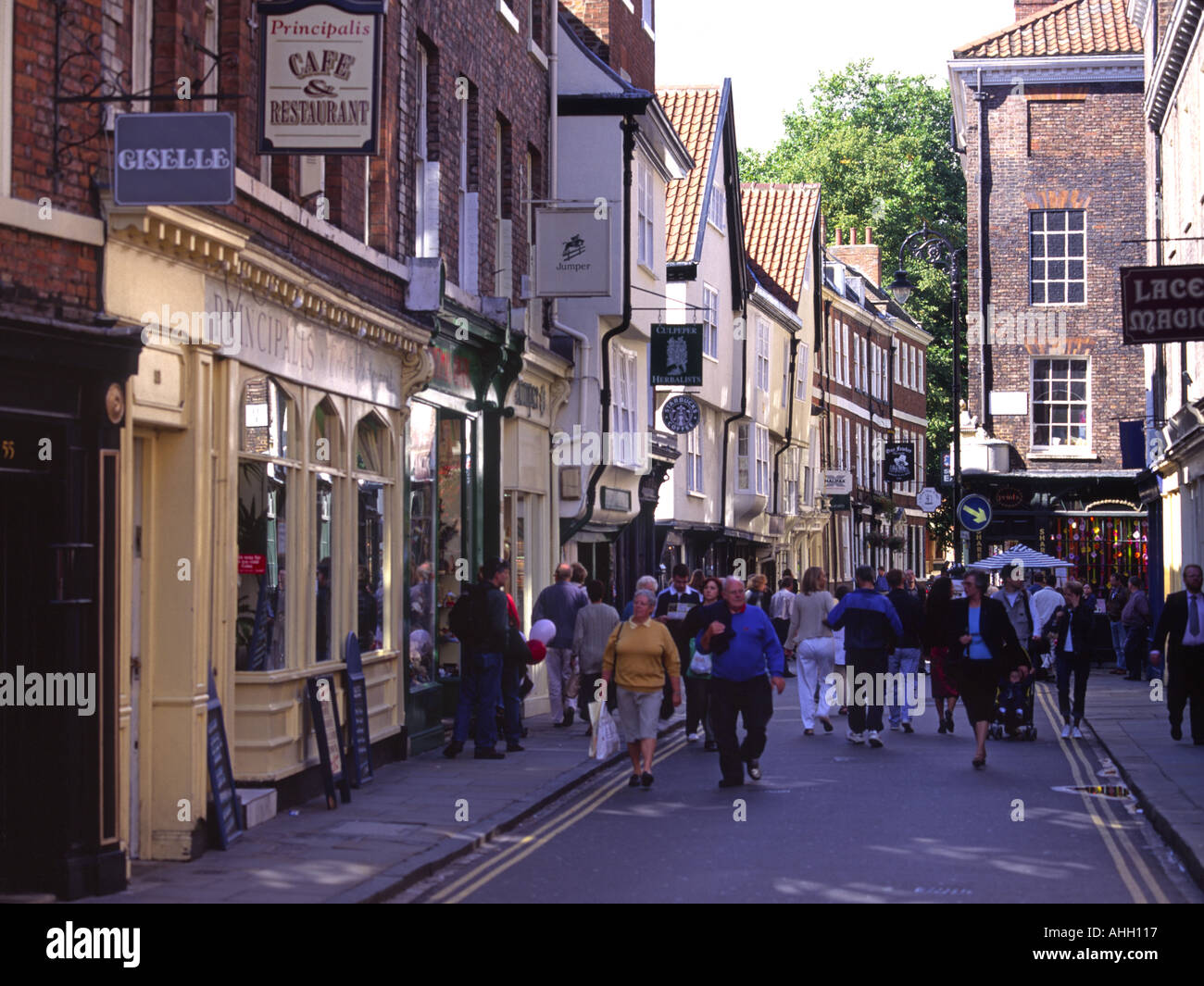 York Shopping Street High Petergate York City England Stock Photo - Alamy