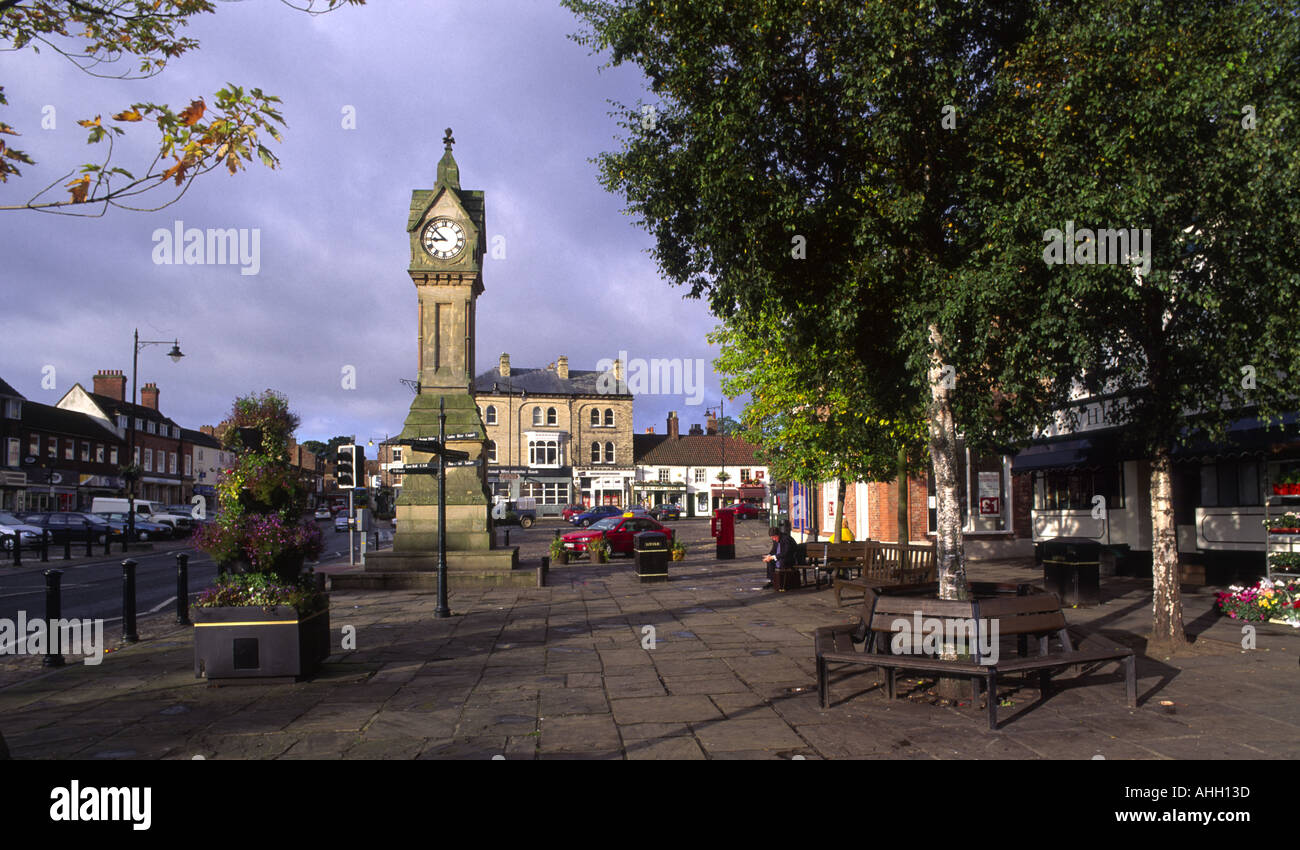 Market Place and Clock Thirsk North Yorkshire Stock Photo - Alamy