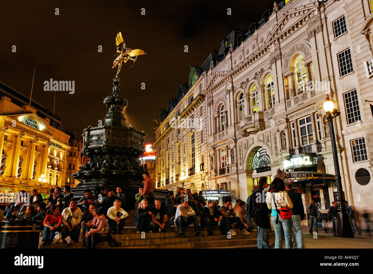 Eros - Angel of Charity at Piccadilly Circus, London, England Stock ...