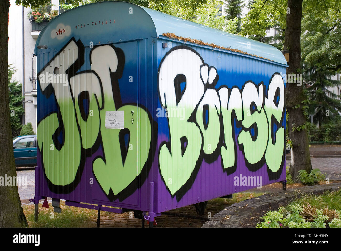 colorful trailer in Hermsdorf, Berlin, Germany Stock Photo - Alamy